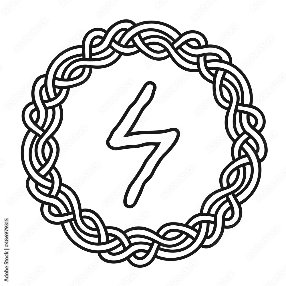 Rune Sowilo Sowulo in a circle - an ancient Scandinavian symbol or sign ...