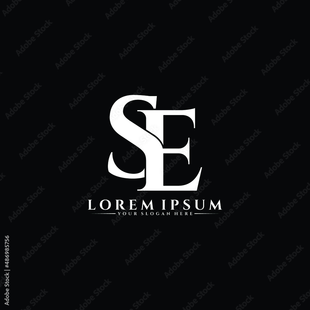 Letter SE luxury logo design vector Stock Vector | Adobe Stock