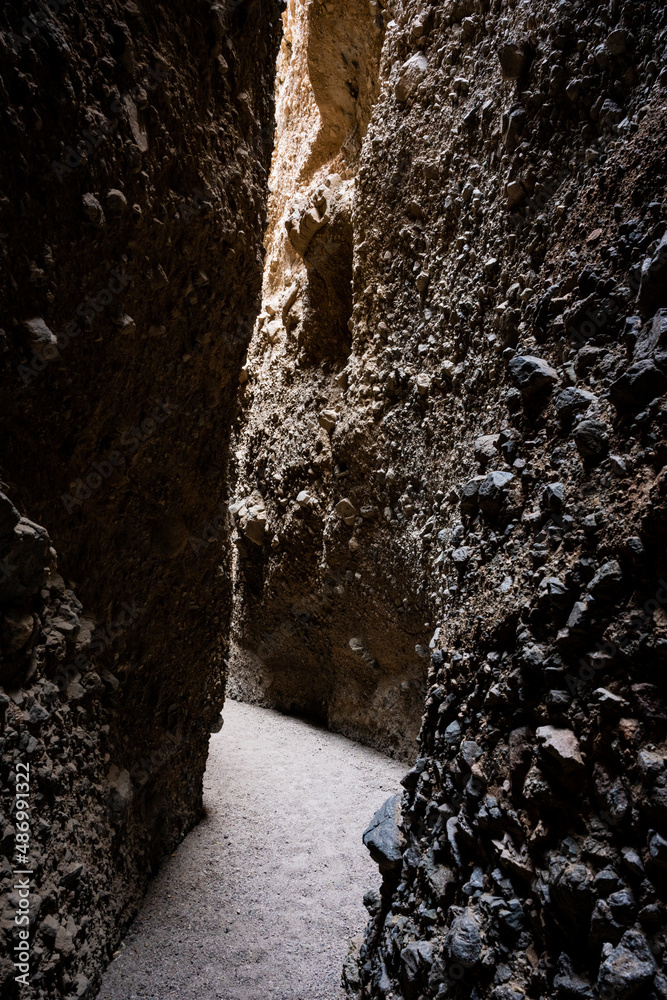 Small Rocks Cemented Into the Walls Of Sidewinder Canyon Stock Photo ...