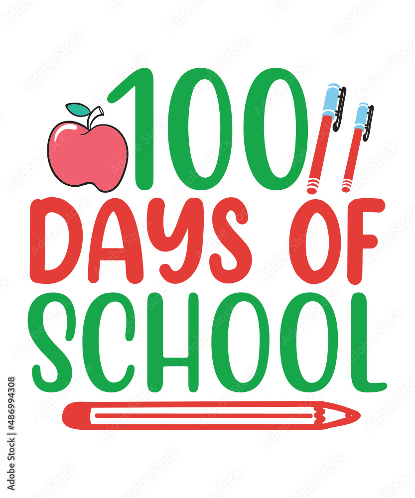 Vecteur Stock 100 Days of School Svg, Funny Svg, Boy 100 Days Shirt Svg ...