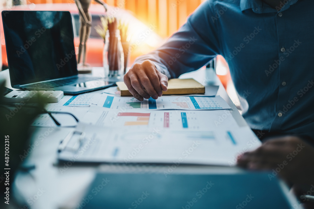 Image of Audit team working together and looking about transaction for ...