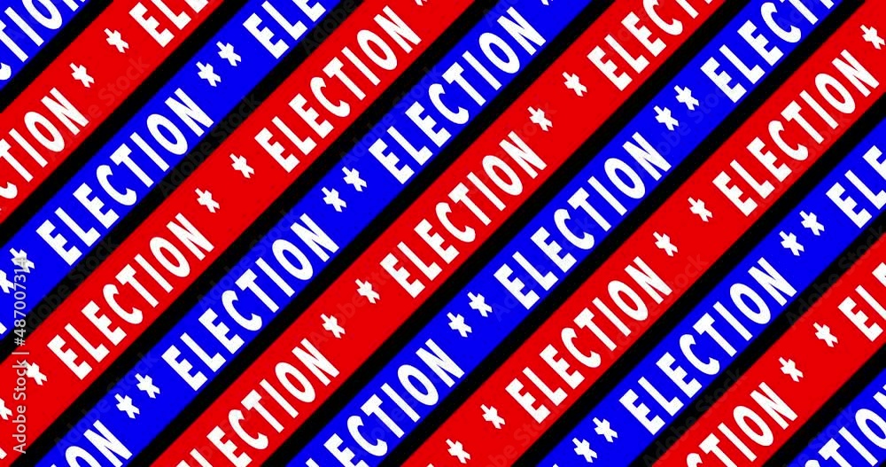 Motion animation with text Election. Text moves at angle in opposite ...