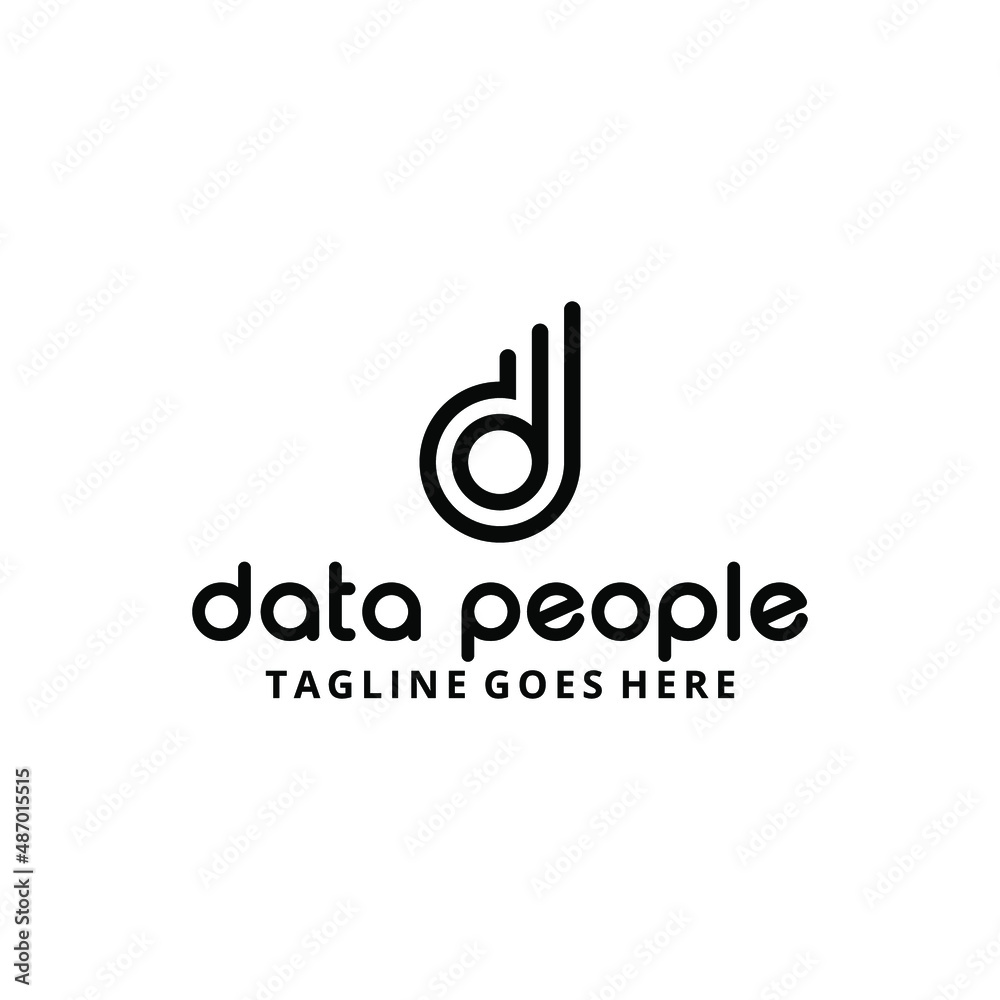 Abstract illustration of initial letter D People logo, Human Logo ...