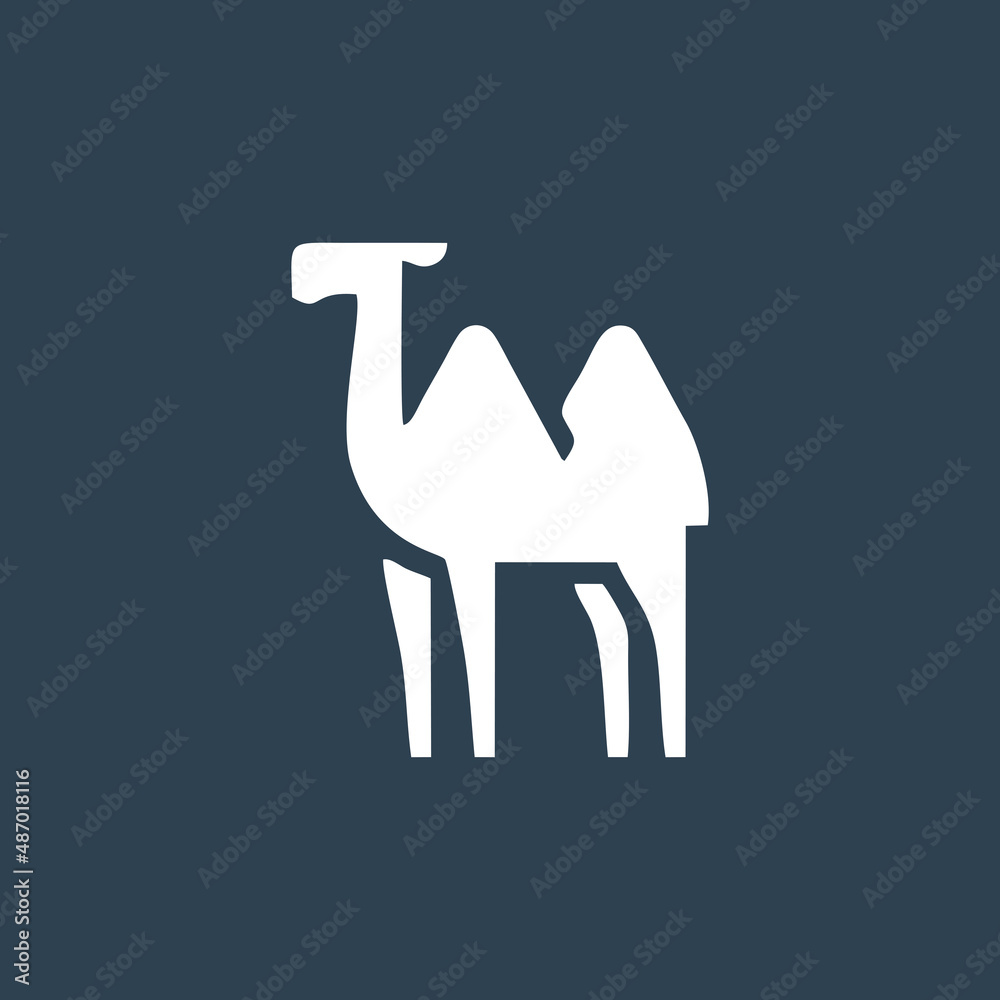 Camel logo design illustration. vector icon of simple forms of camel ...