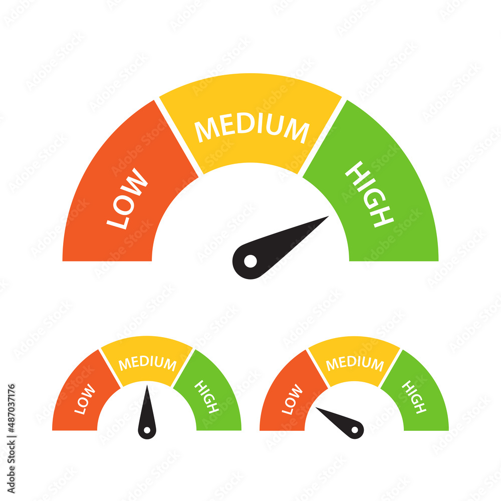 High medium low meter icon vector for graphic design, logo, website ...