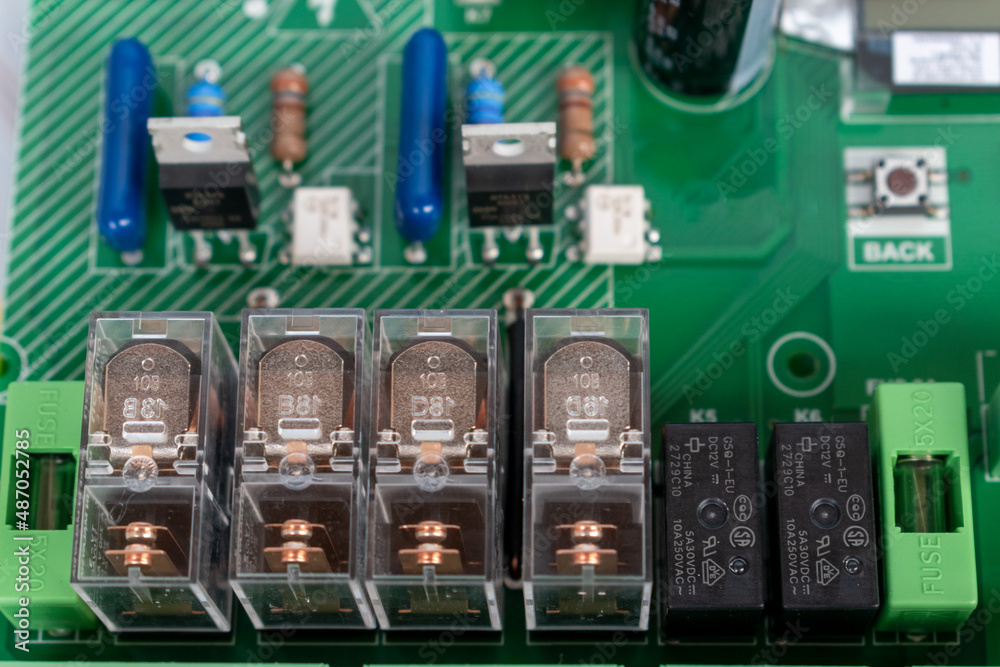 green electronic panel for automations Stock Photo | Adobe Stock