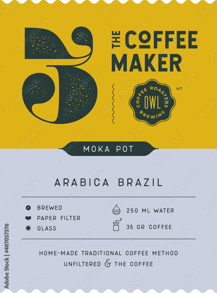 Coffee, tag label. Modern tag, label for brand, logo, sticker coffee ...
