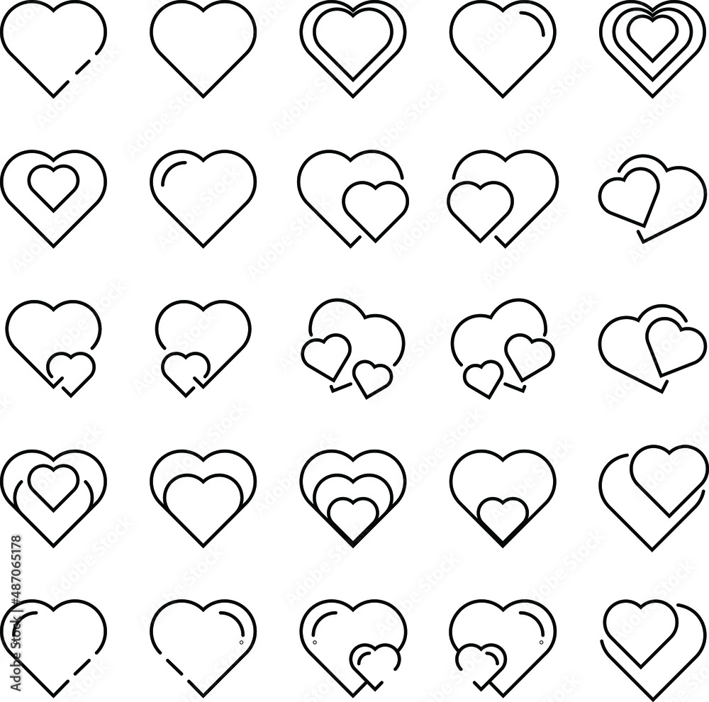 Premium set of heart line icons. Simple pictograms pack. Stroke vector ...