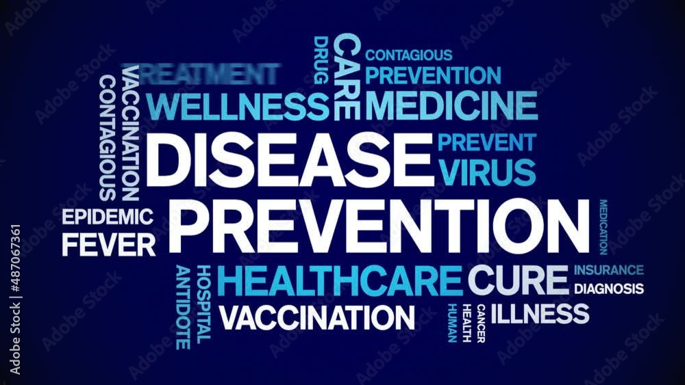 Disease Prevention animated tag word cloud;text design animation ...