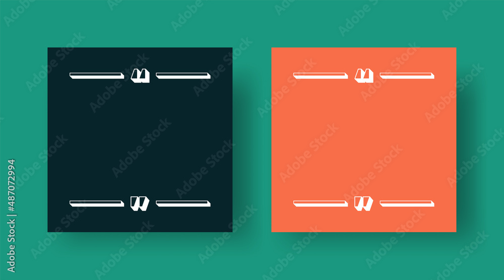 Quote Template with 3D Quotation Mark Border. Retro Style Empty Quote ...