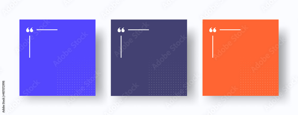 Quote Frames Blank Template Set. Empty Square Banner Quote Templates ...