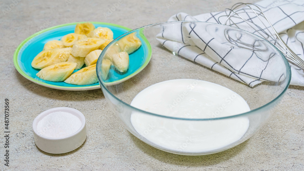 Step by step process of making sweet cake. Step 5. Stock Photo | Adobe ...