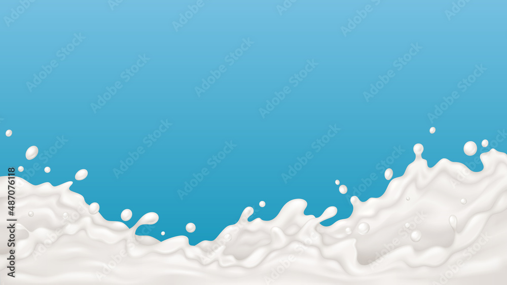 Realistic milk splash, dairy splatter background. Creamy yogurt or ...