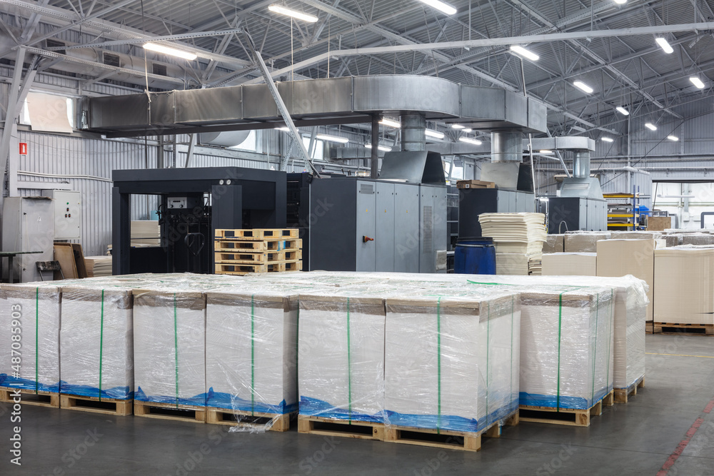 The equipment for a print in modern printing house Stock Photo | Adobe ...