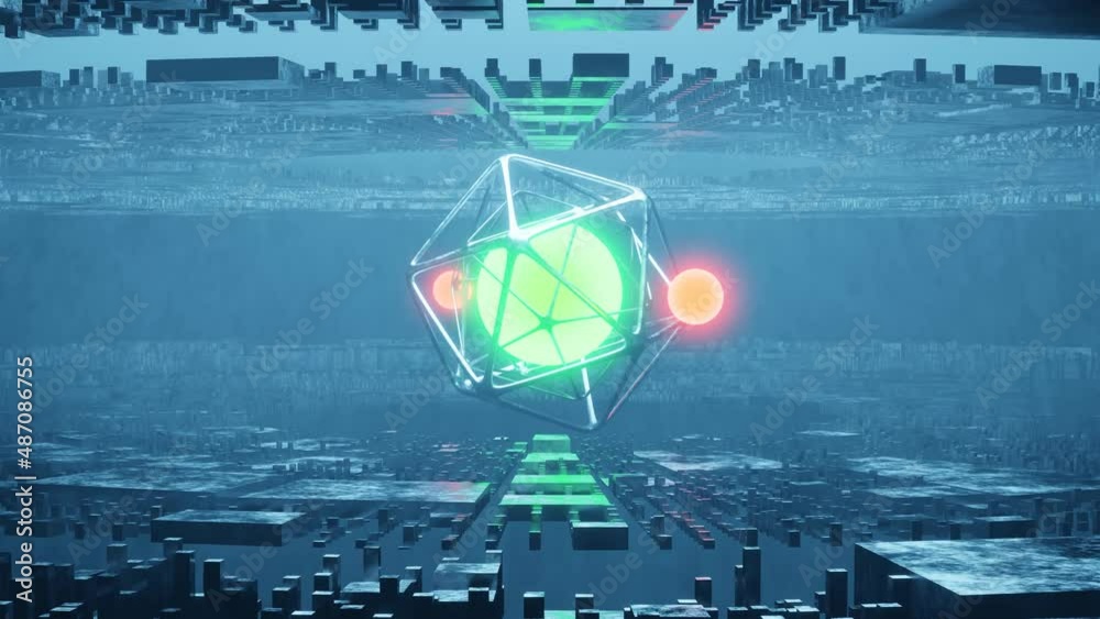 Sci fi technology background, Futuristic sci-fi metal shapes, mother ...