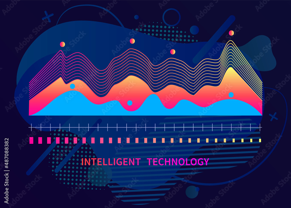 Intelligent technology hud interactive panel. Data screen with charts ...