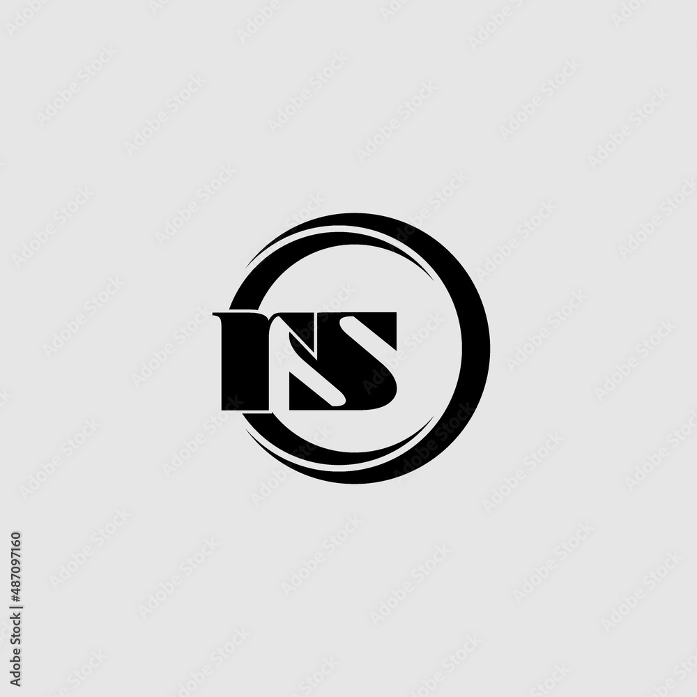 Letters RS simple circle linked line logo Stock Vector | Adobe Stock