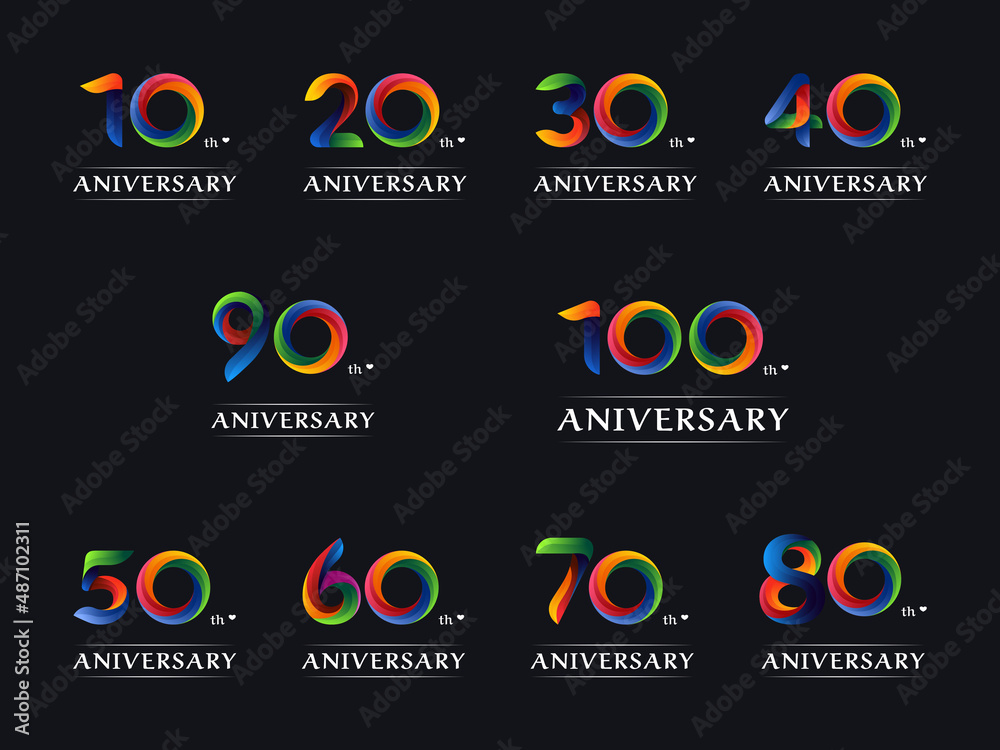 Abstract numbers design. Colorful vector numbers for design of company ...