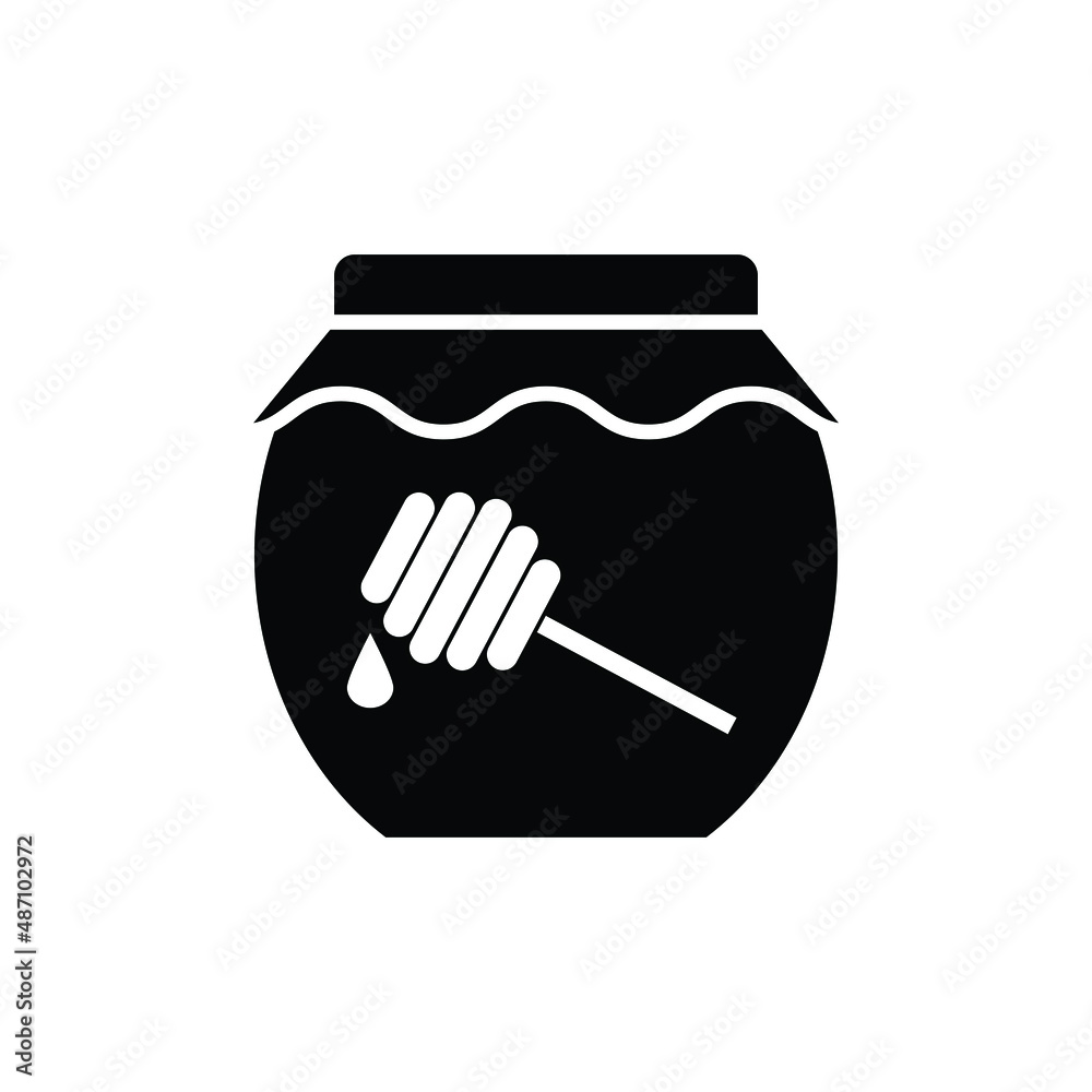 honey jar icon vector food logo sign Stock Vector | Adobe Stock