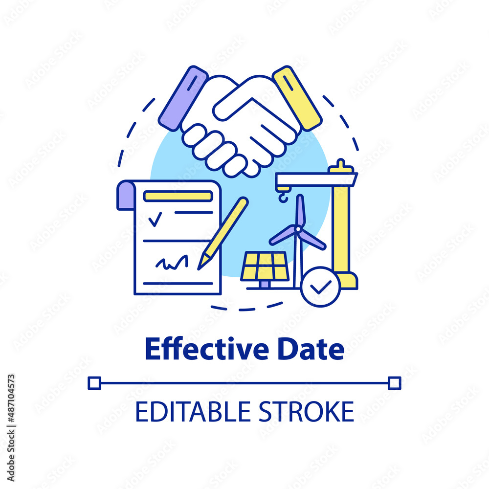 Effective date concept icon. Agreement signification. Contract timeline ...
