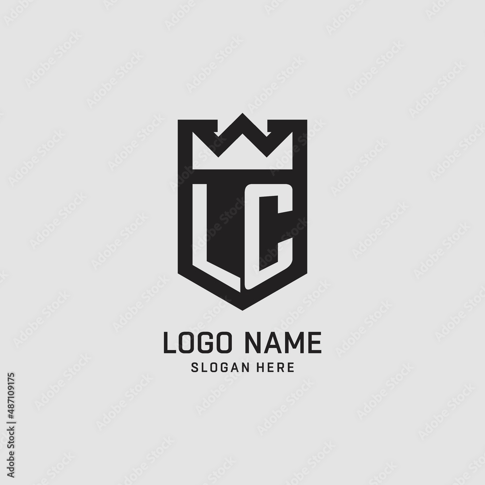 Initial LC logo shield shape, creative esport logo design Stock Vector ...
