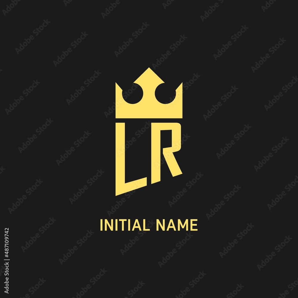 Monogram LR logo shield crown shape, elegant and luxury initial logo style Stock Vector | Adobe ...