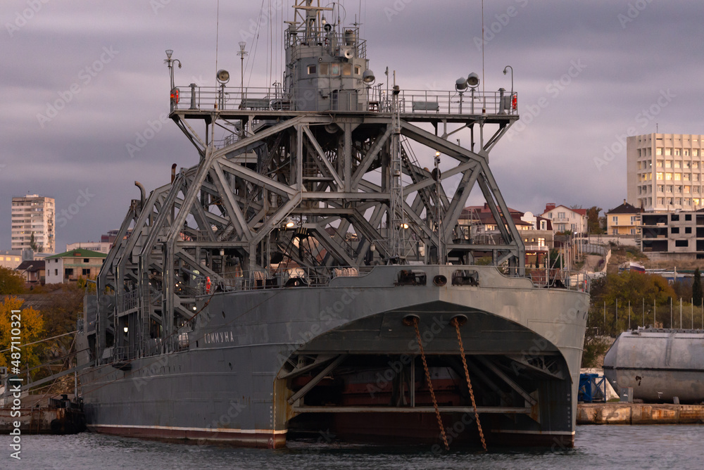 Sevastopol. Russia. Autumn 2020. A rescue vessel Kommuna. The oldest ...