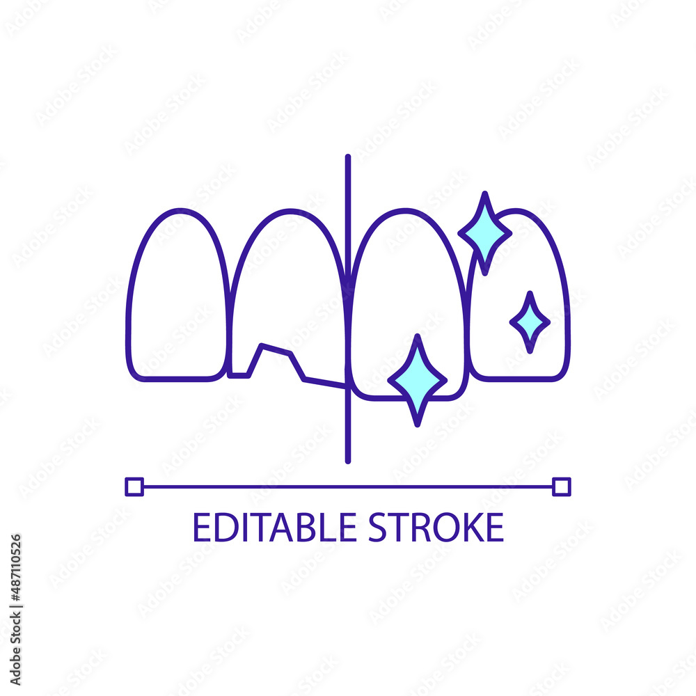 Dental restorations RGB color icon. Improve teeth appearance. Aesthetic ...