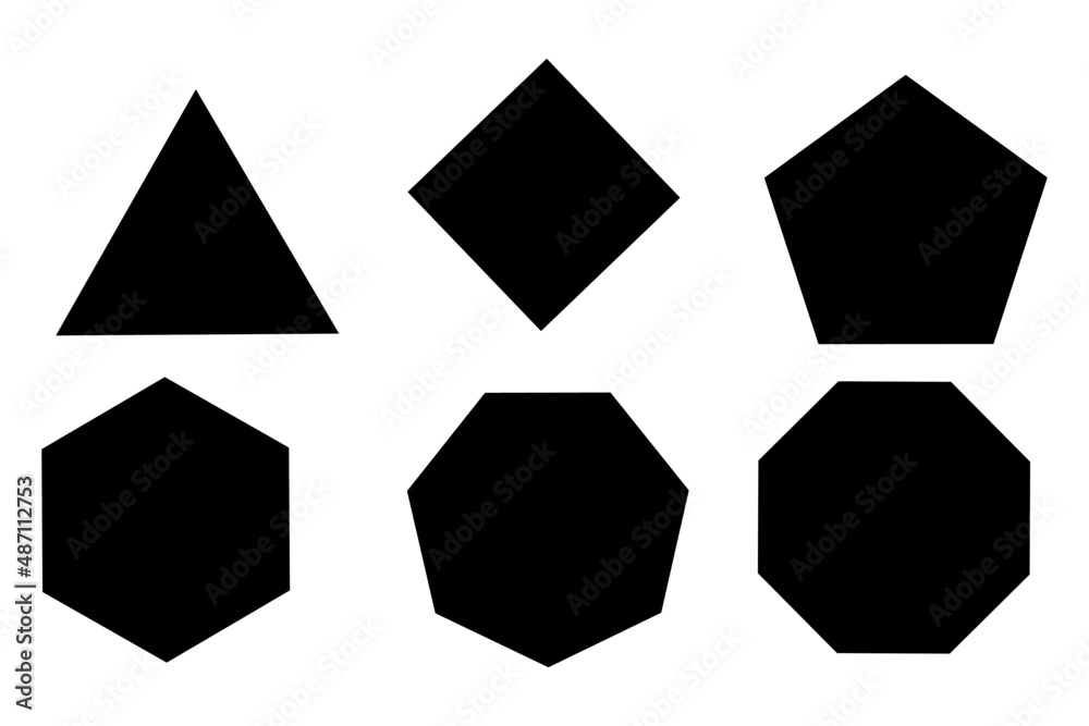 set of black and white icon shapes Stock Vector | Adobe Stock