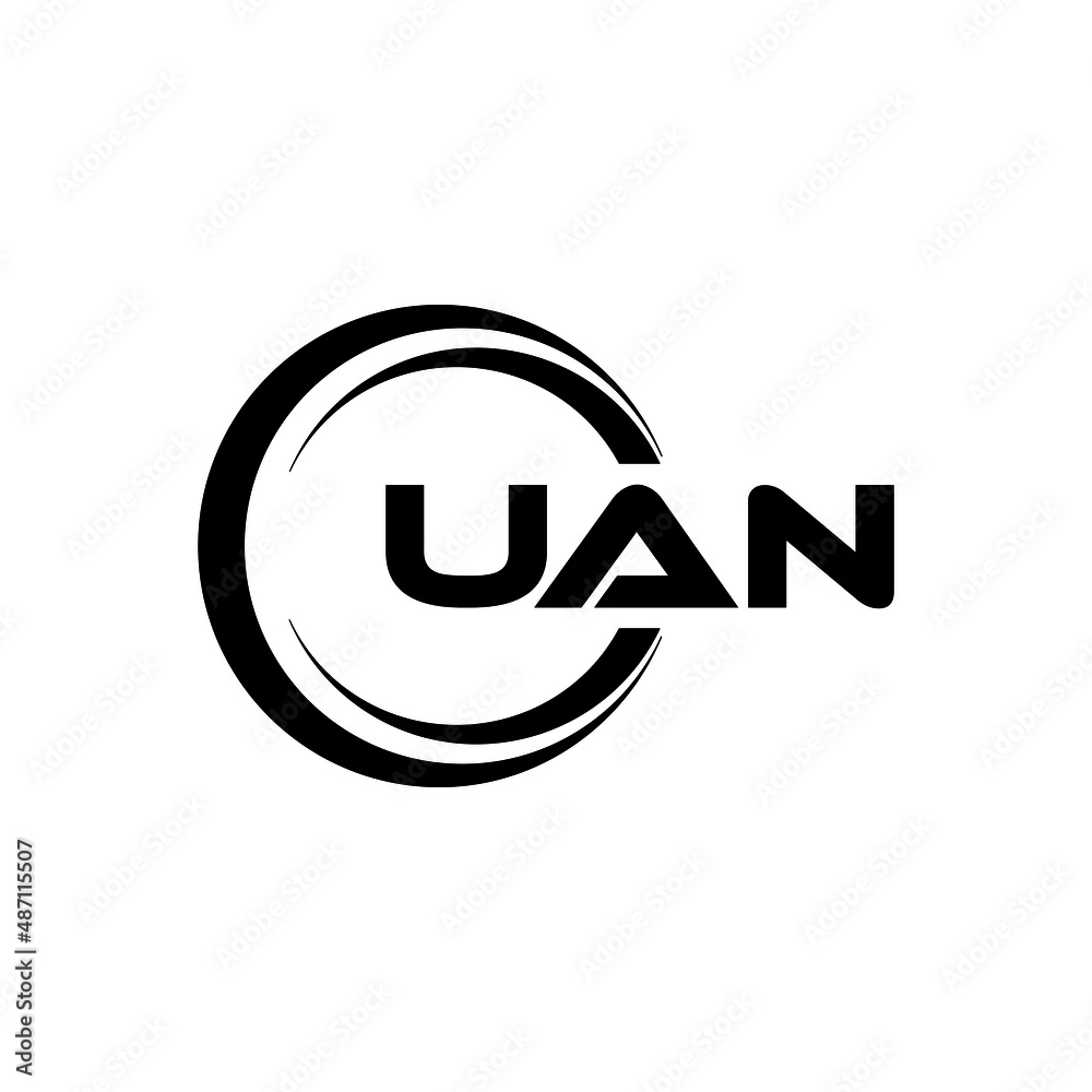 UAN letter logo design with white background in illustrator, vector ...
