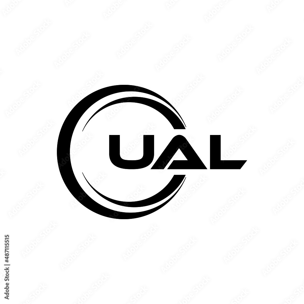 UAL letter logo design with white background in illustrator, vector logo modern alphabet font ...