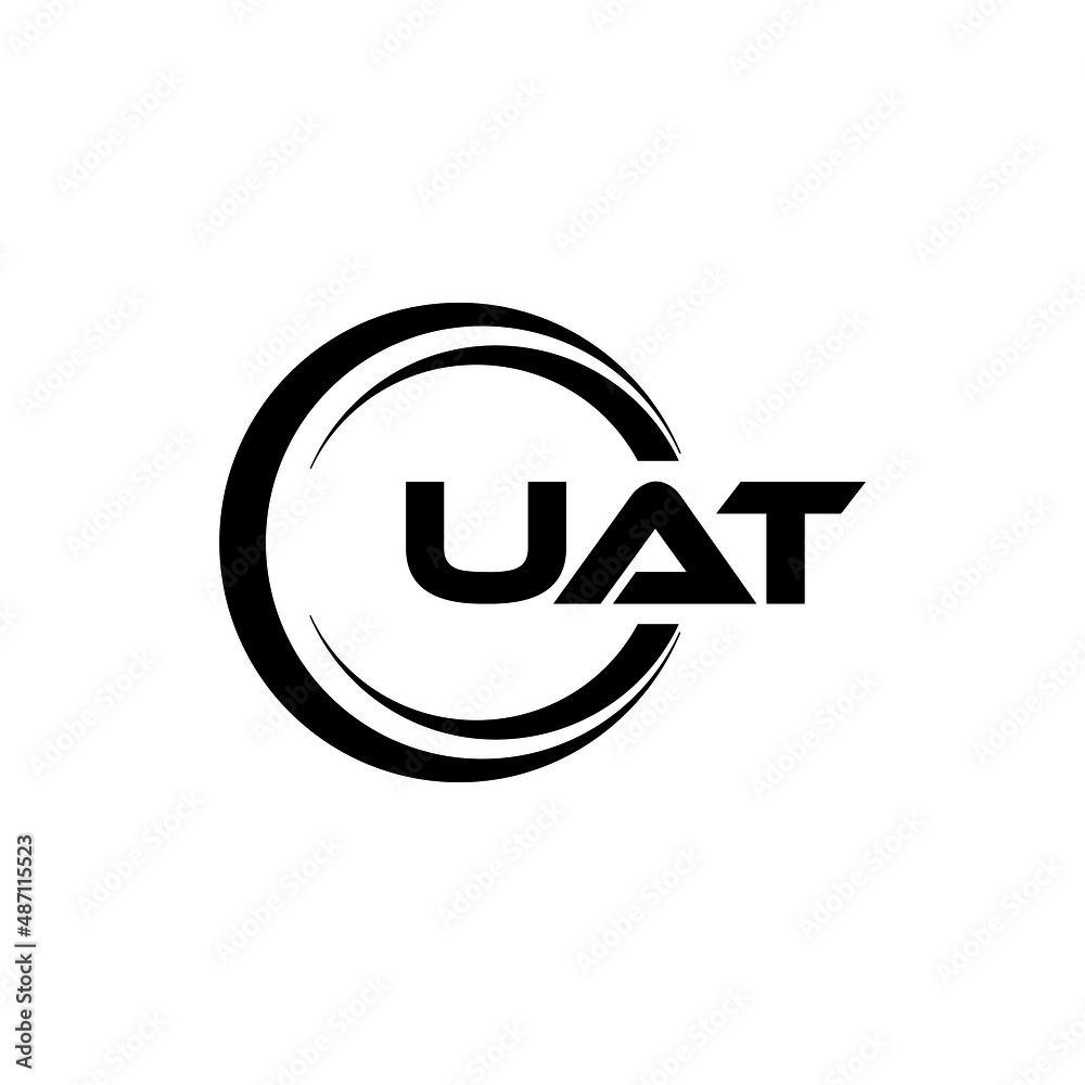 UAT letter logo design with white background in illustrator, vector ...