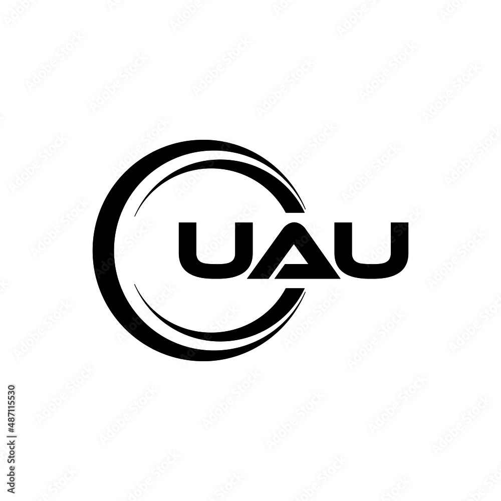 UAU letter logo design with white background in illustrator, vector ...