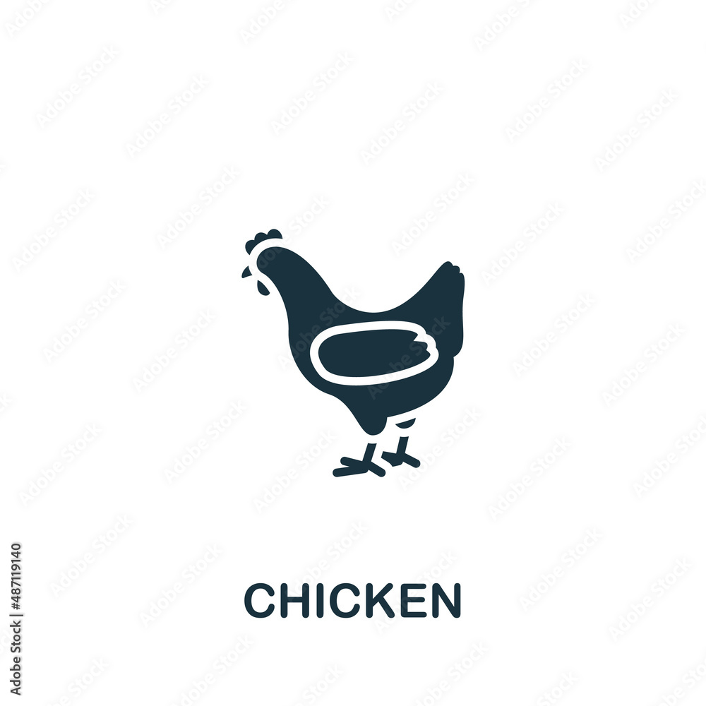 Chicken icon. Monochrome simple Chicken icon for templates, web design ...