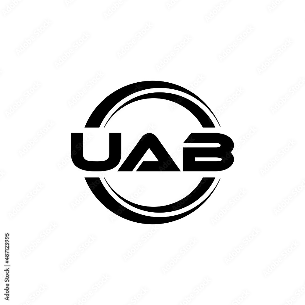 UAB letter logo design with white background in illustrator, vector ...
