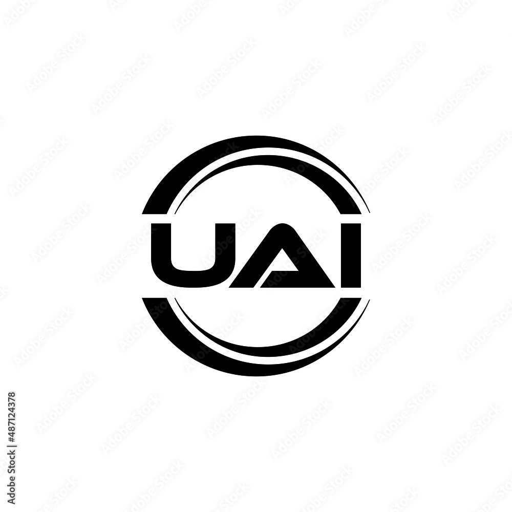 UAI letter logo design with white background in illustrator, vector ...