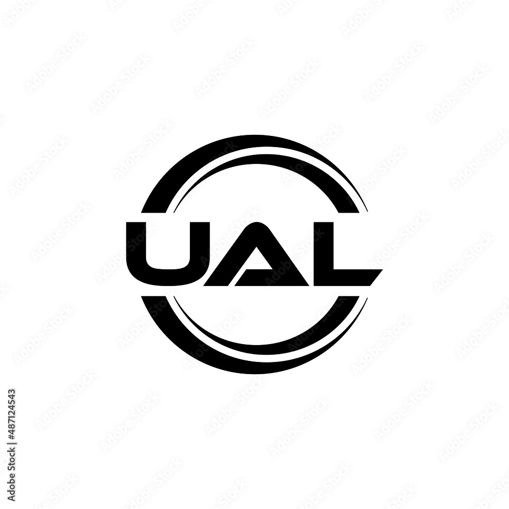 UAL letter logo design with white background in illustrator, vector ...