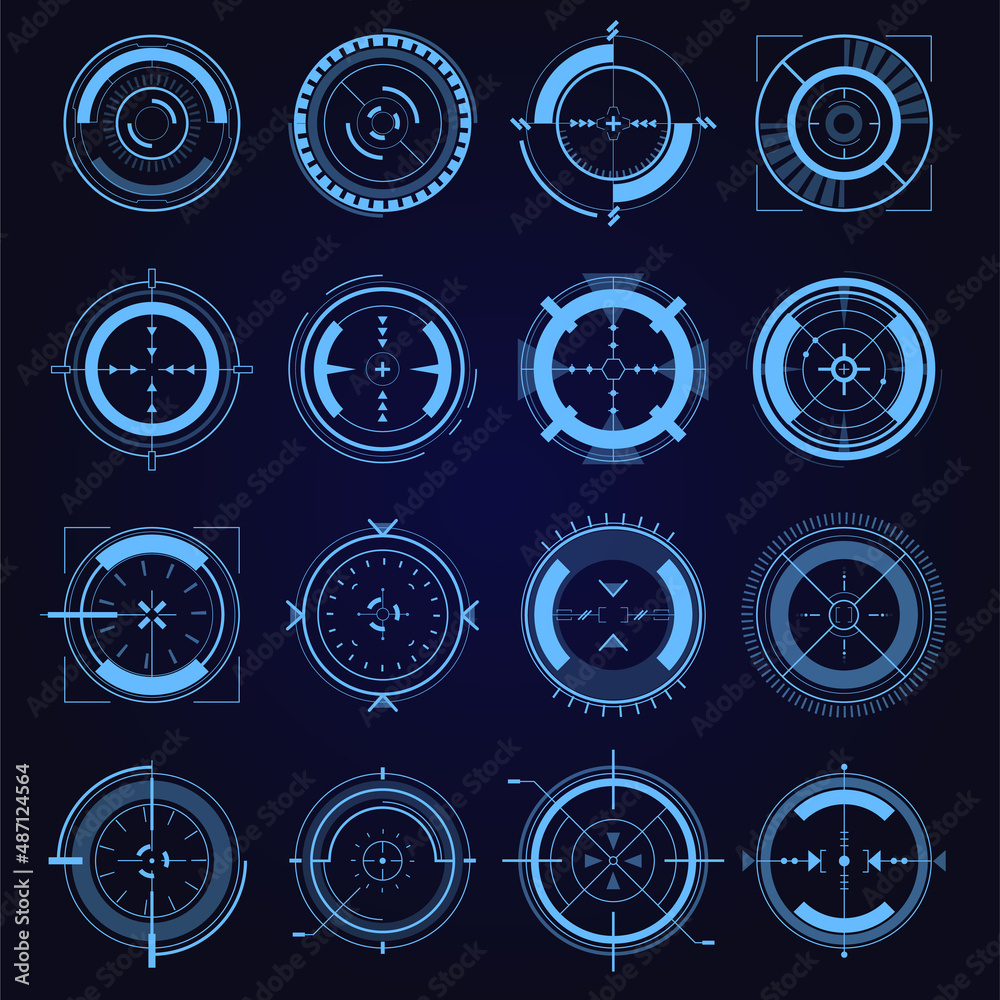 Target aim or sniper crosshair and gun shot sights Stock Vector | Adobe ...