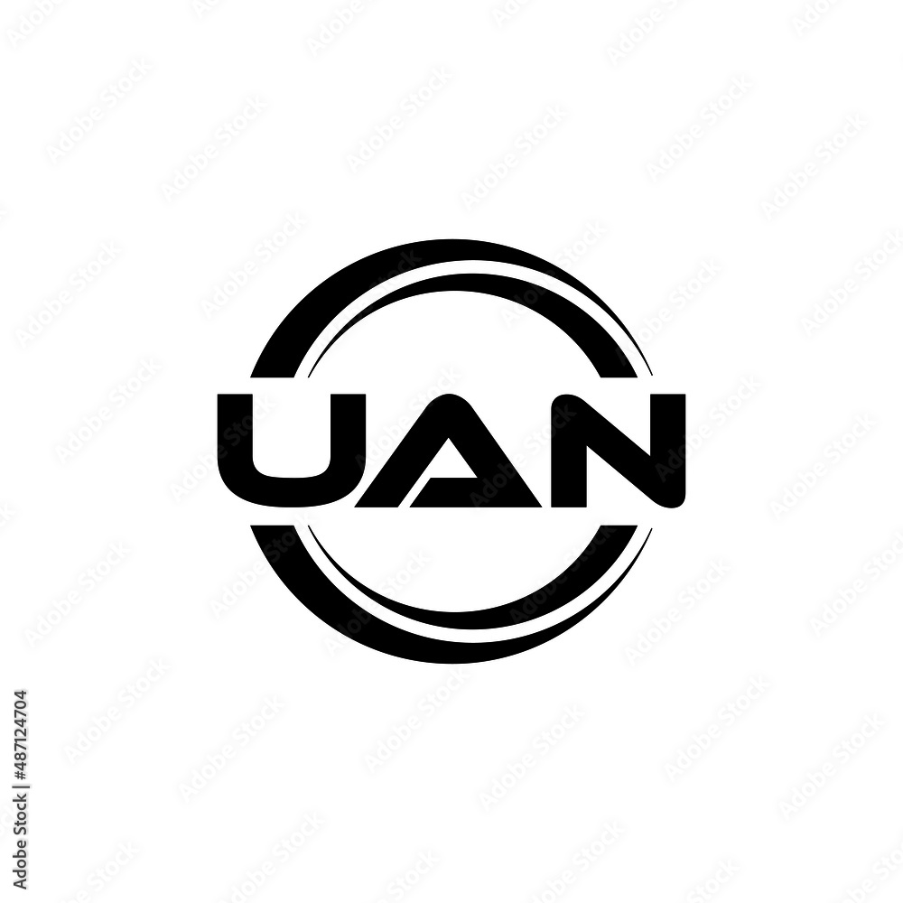 UAN letter logo design with white background in illustrator, vector ...