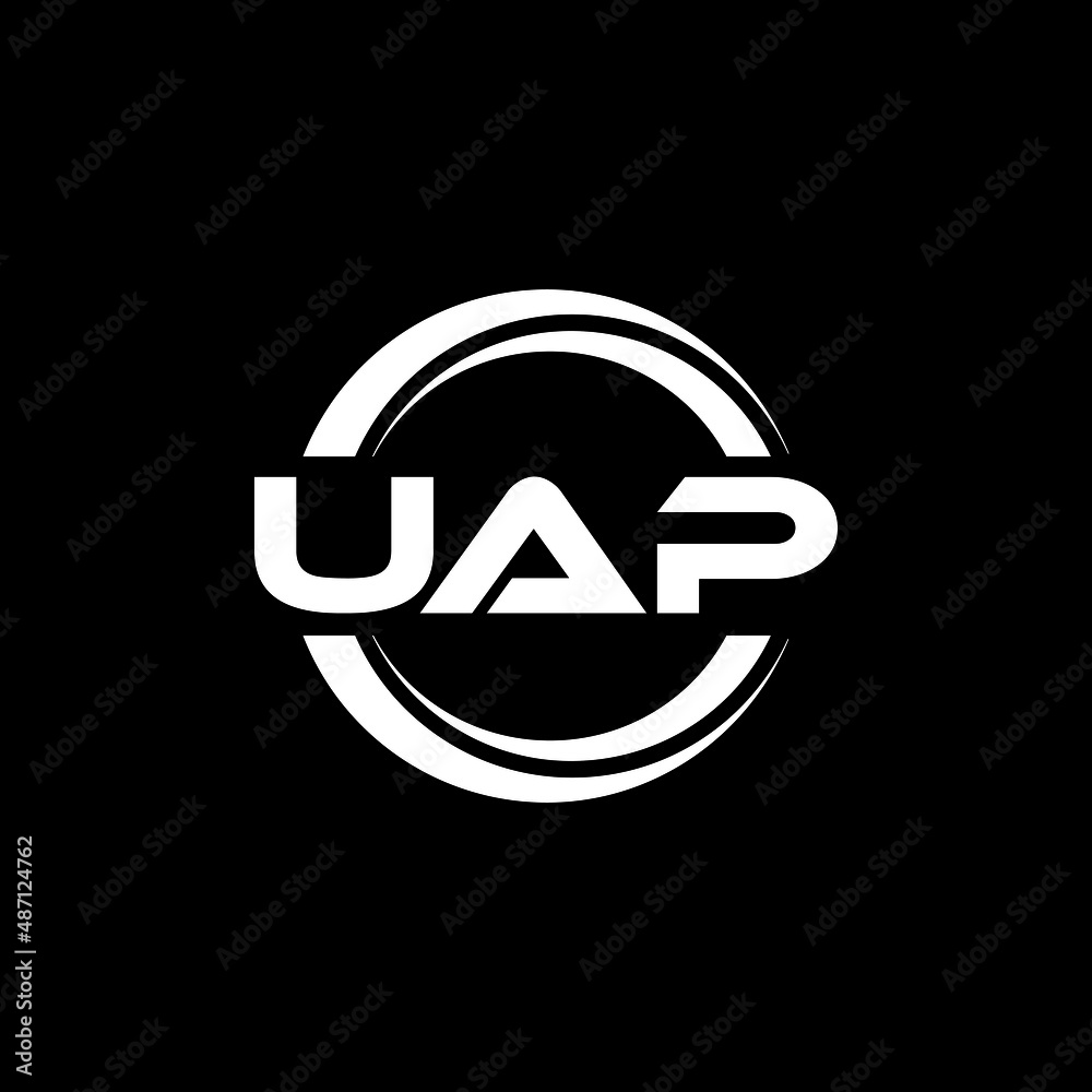 UAP letter logo design with black background in illustrator, vector ...