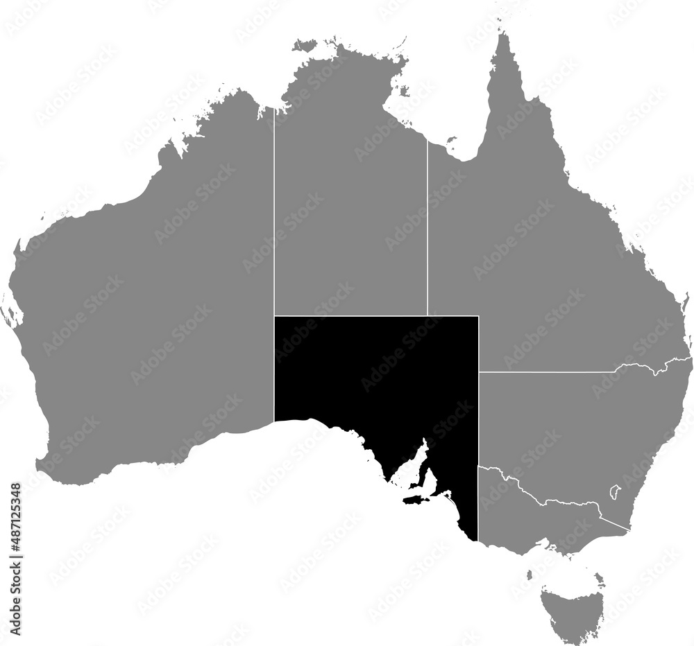 Black flat blank highlighted locator administrative map of the ...