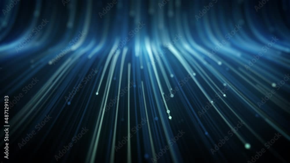 Abstract Light Fiber Strings Flowing Background Loop/ 4k animation of ...