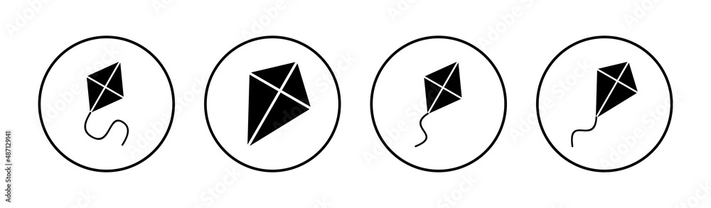 Kite icons set. kite sign and symbol Stock Vector | Adobe Stock