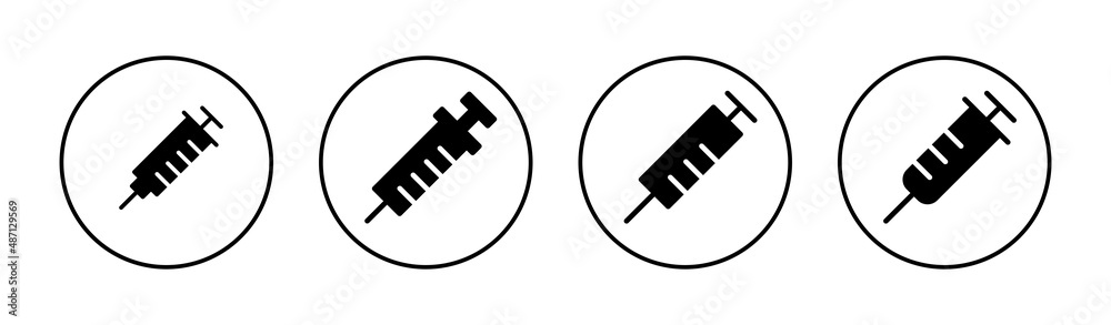 Syringe icons set. injection sign and symbol.vaccine icon Stock Vector ...