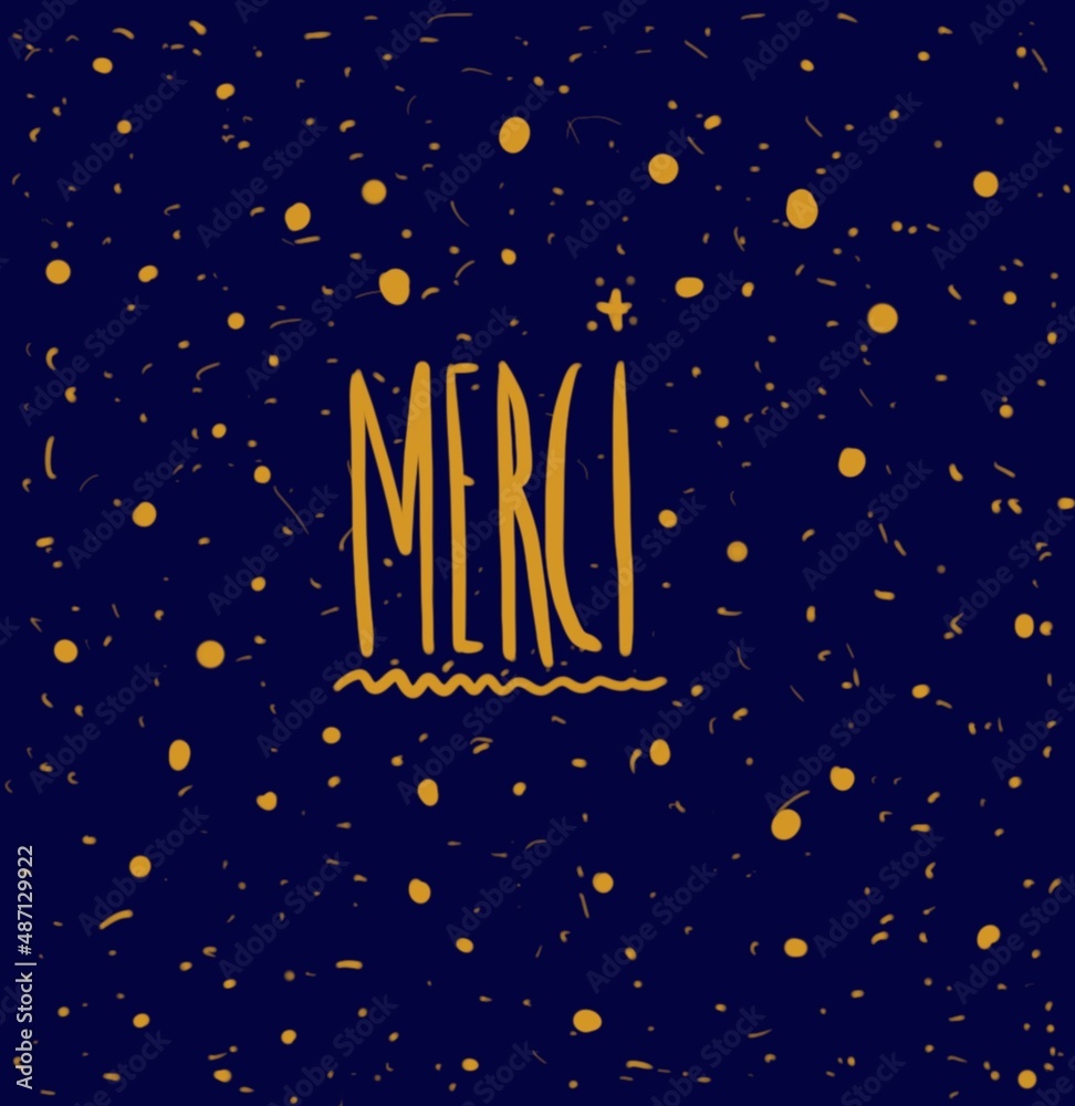 ภาพประกอบสต็อก Carte de remerciements avec message merci et petits ...