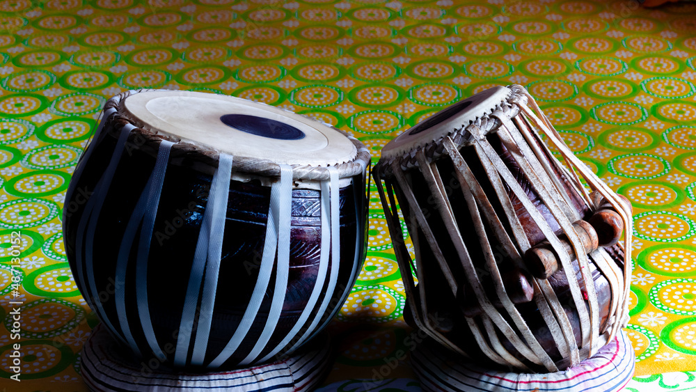 Tabla, Table musical instrument, traditional Indian drum set. Stock ...