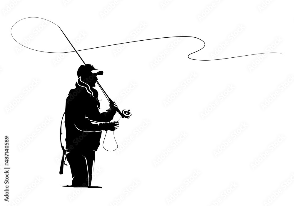 Fly Fishing Vector Art