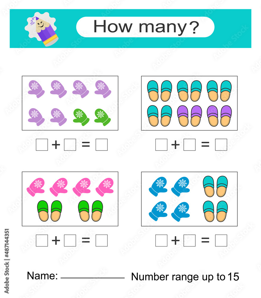 Math game for kids. Preschool worksheet activity. Printable worksheet ...