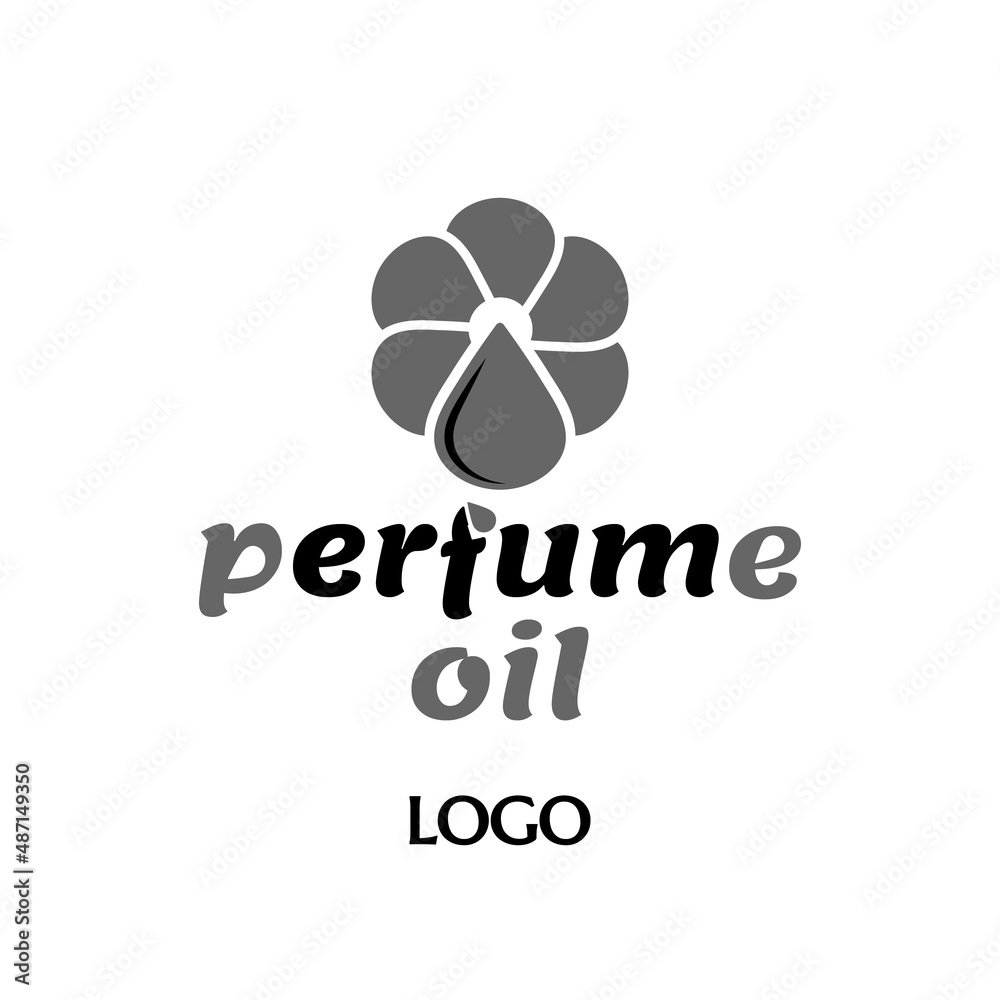organic perfume oil vector logo with text. aroma oil logotype ...