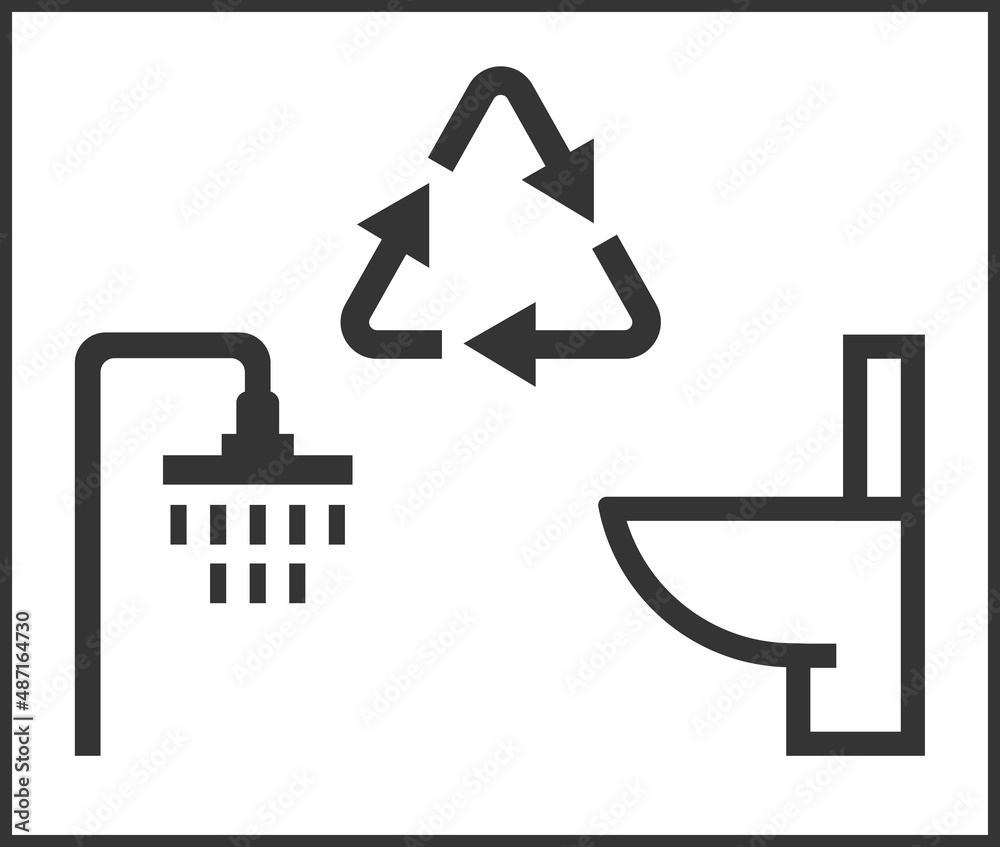 Pictogram for grey water use, water recycling Stock Vector | Adobe Stock